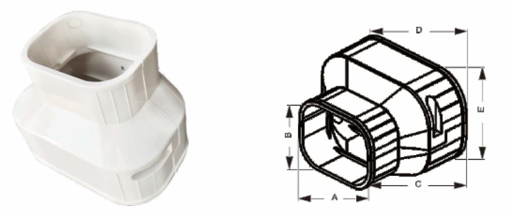 (4103)5" to 3" Air Conditioner Duct - Reducer | TOSOT